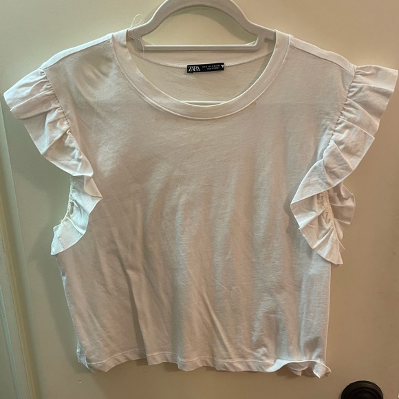 Zara | Tops | Zara Ruffle Tshirt | Poshmark